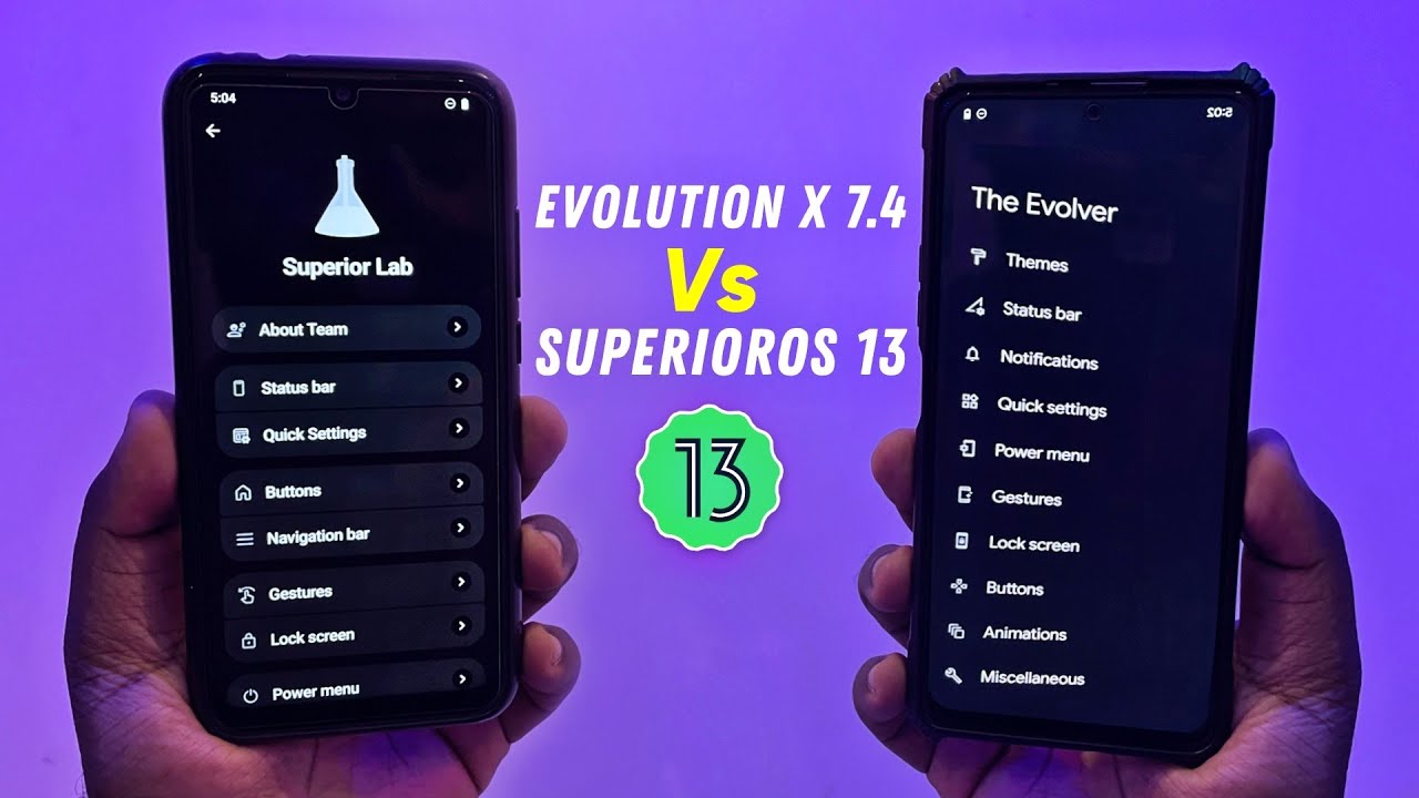 Evolution X 7.4 Vs SuperiorOS 13 - New Features & Ui - Best Android 13 ...