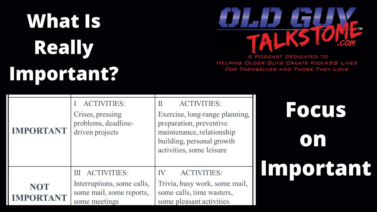 WHAT IS REALLY IMPORTANT? FOCUS ON IMPORTANT. - YouTube