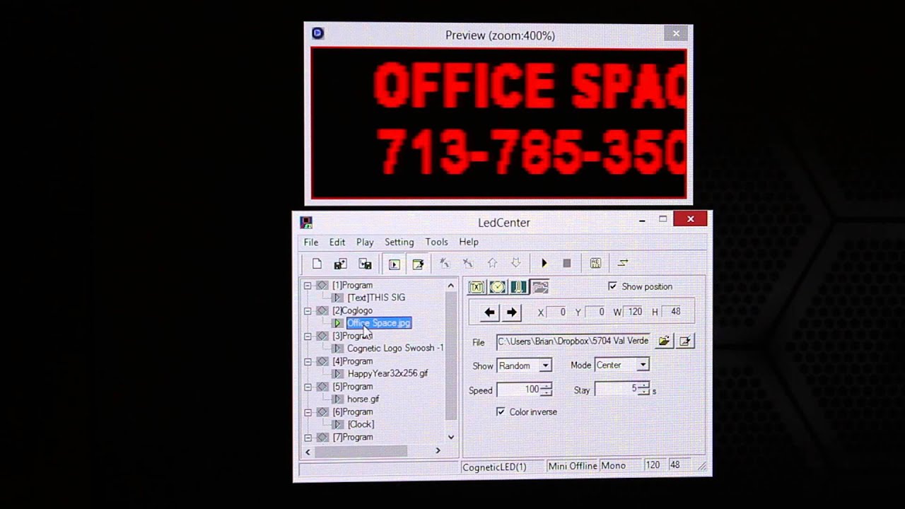 Skymax P24 Outdoor Red LED Sign - Software - YouTube