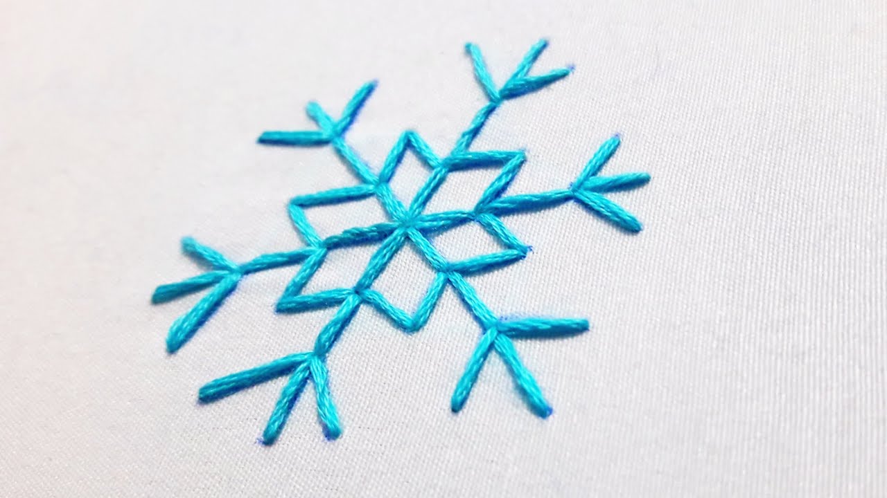 Hand Embroidery | Simple Snowflake Embroidery | All Over Design ...