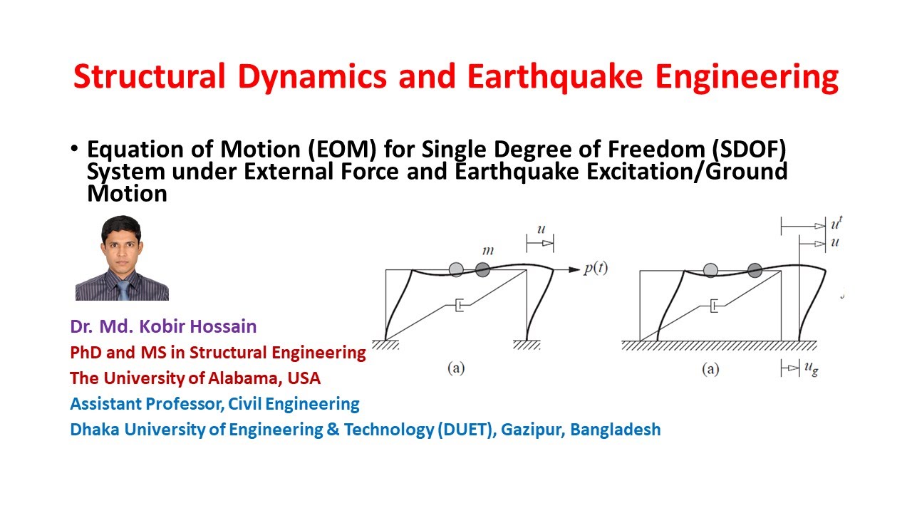 Equation of Motion for Single Degree of Freedom (SDOF) System under ...