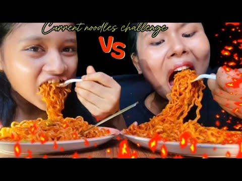 2x spicy current noodles challenge with my sister 🥵 🌶️ #challenge #mukbang spicy - YouTube