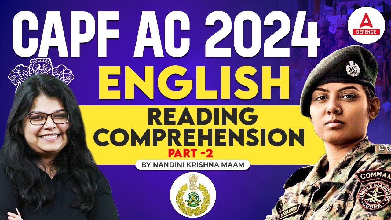 CAPF AC 2024 | CAPF English Classes | English - Reading Comprehension ...
