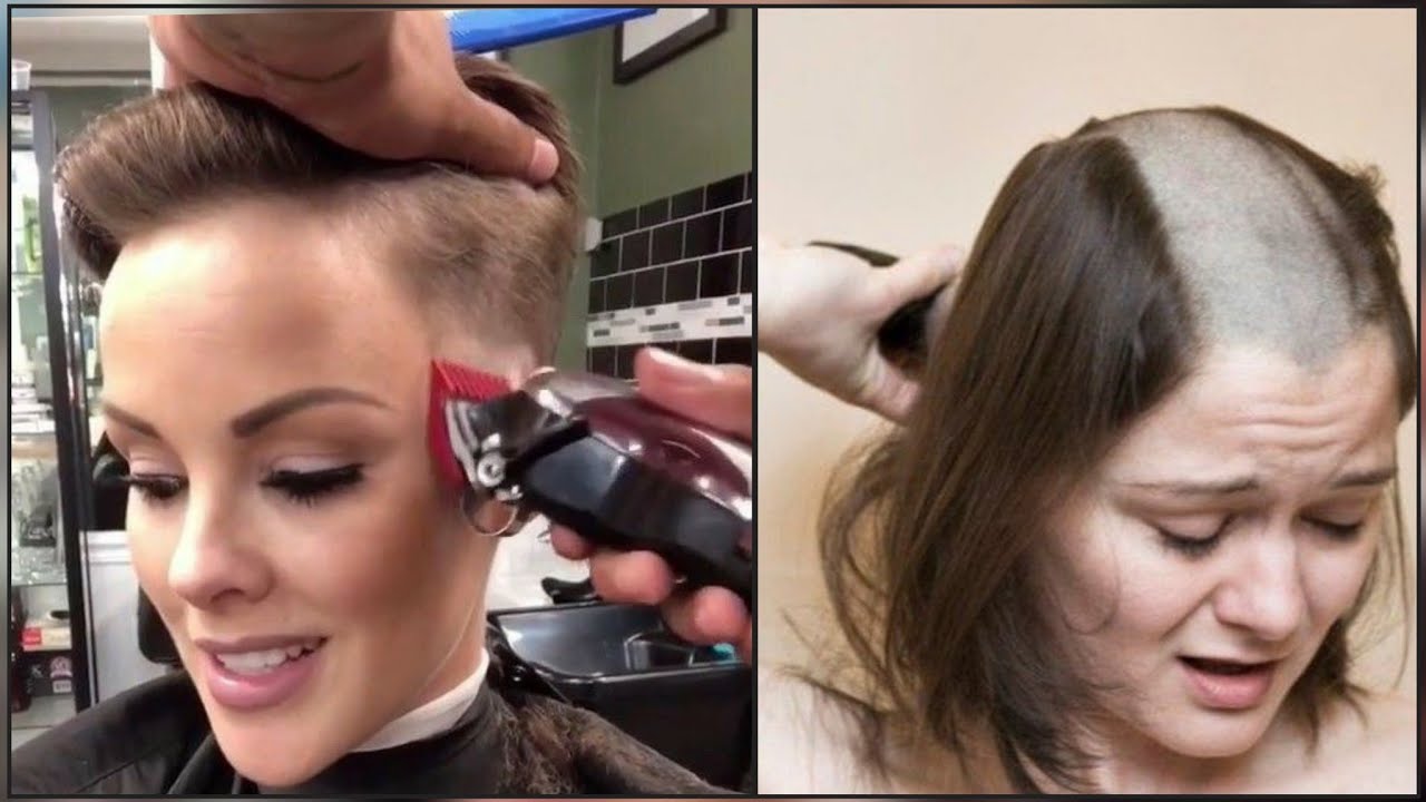 girls headshave// two girls got head shave // buzzcut - YouTube