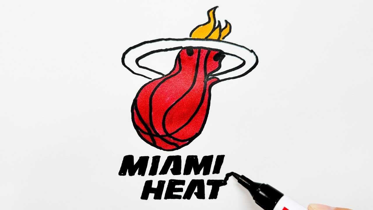 How to Draw the Miami Heat Logo - YouTube