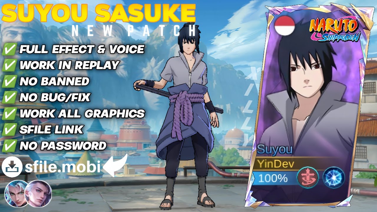 WORK IN REPLAY! Script Skin Suyou Naruto - Sasuke Uchiha | FULL EFFECT ...