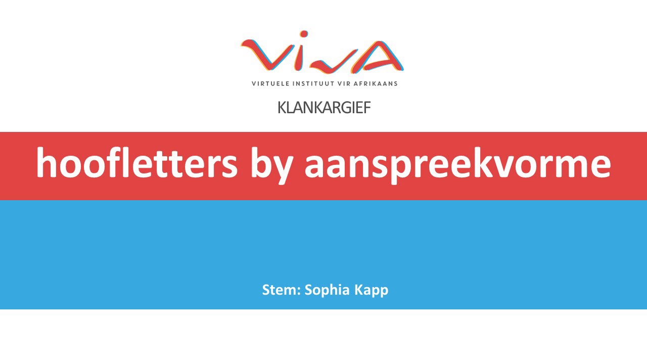 hoofletters by aanspreekvorme - YouTube