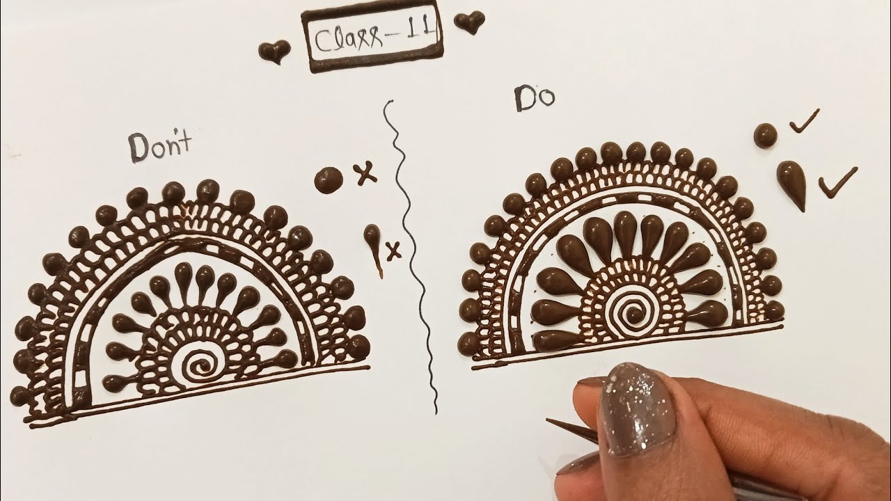 Basic mehndi- startup mehndi design for Beginners ♥️ class Day-11 # ...