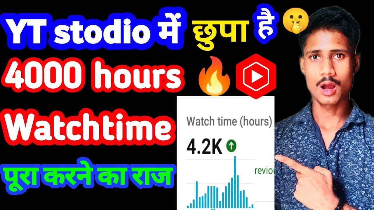 📣Yt Studio में छुपा है😱 4000 hours watchtime पूरा करने का राज🔥 ...