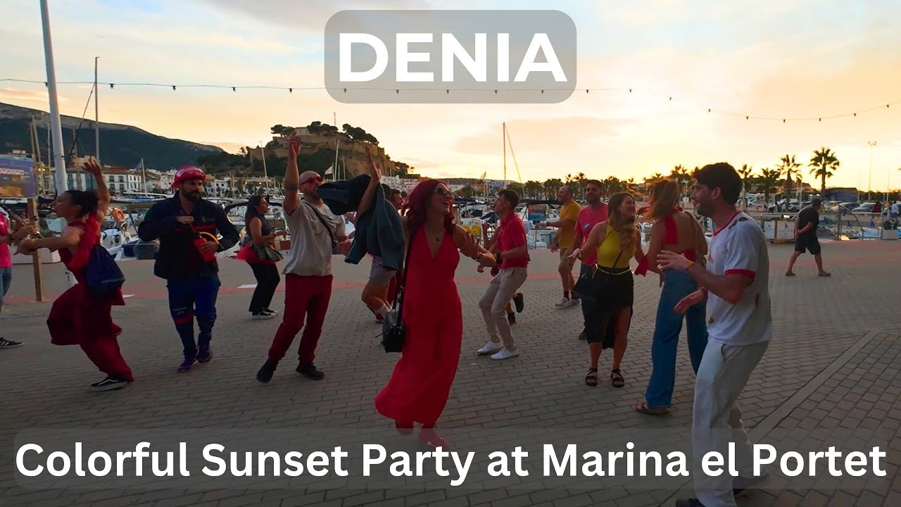 4K Walk Denia: Colorful Sunset Party at Marina el Portet | Living in ...