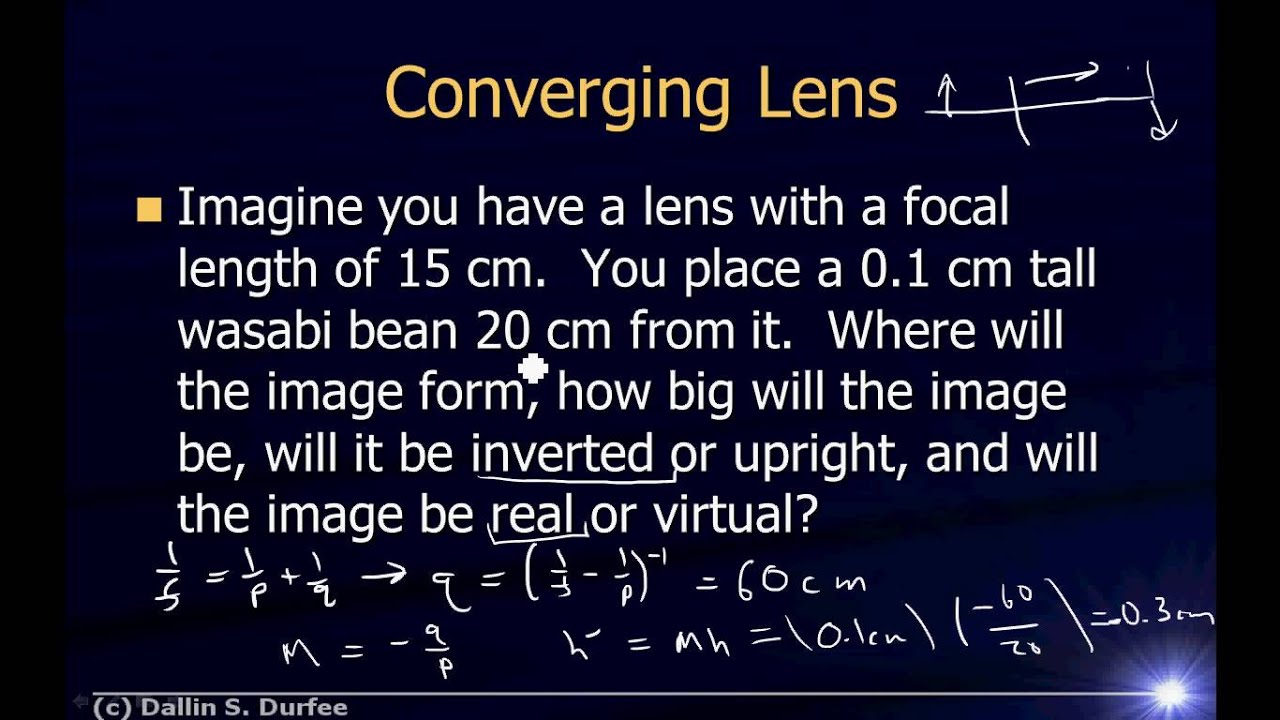 Physics123 Example Problems - Images with Lenses - YouTube