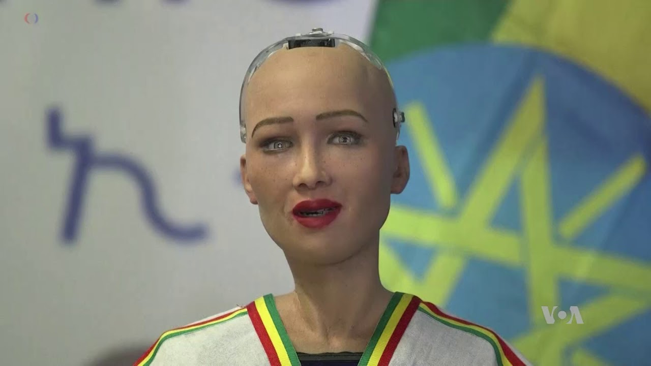 AI Robot Sophia Wows at Ethiopia ICT Expo - YouTube