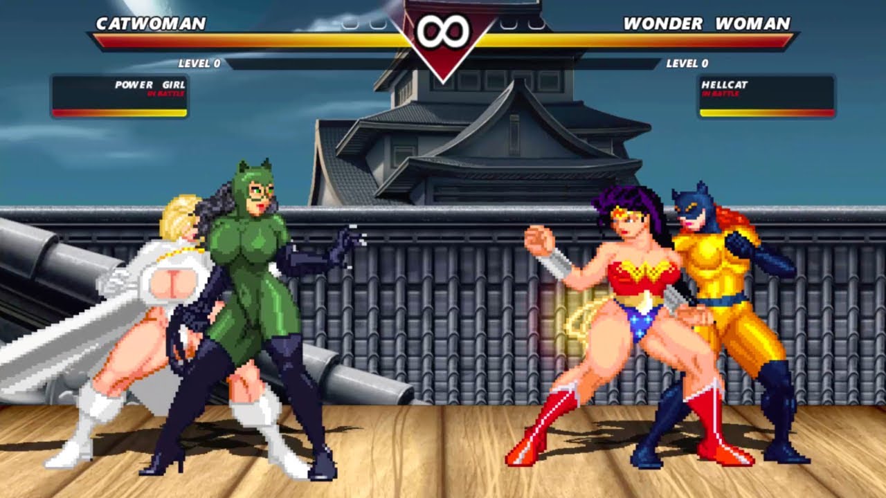 Catwoman And Powergirl Vs Wonder Woman And Hellcat I High Level Epic Fight Youtube