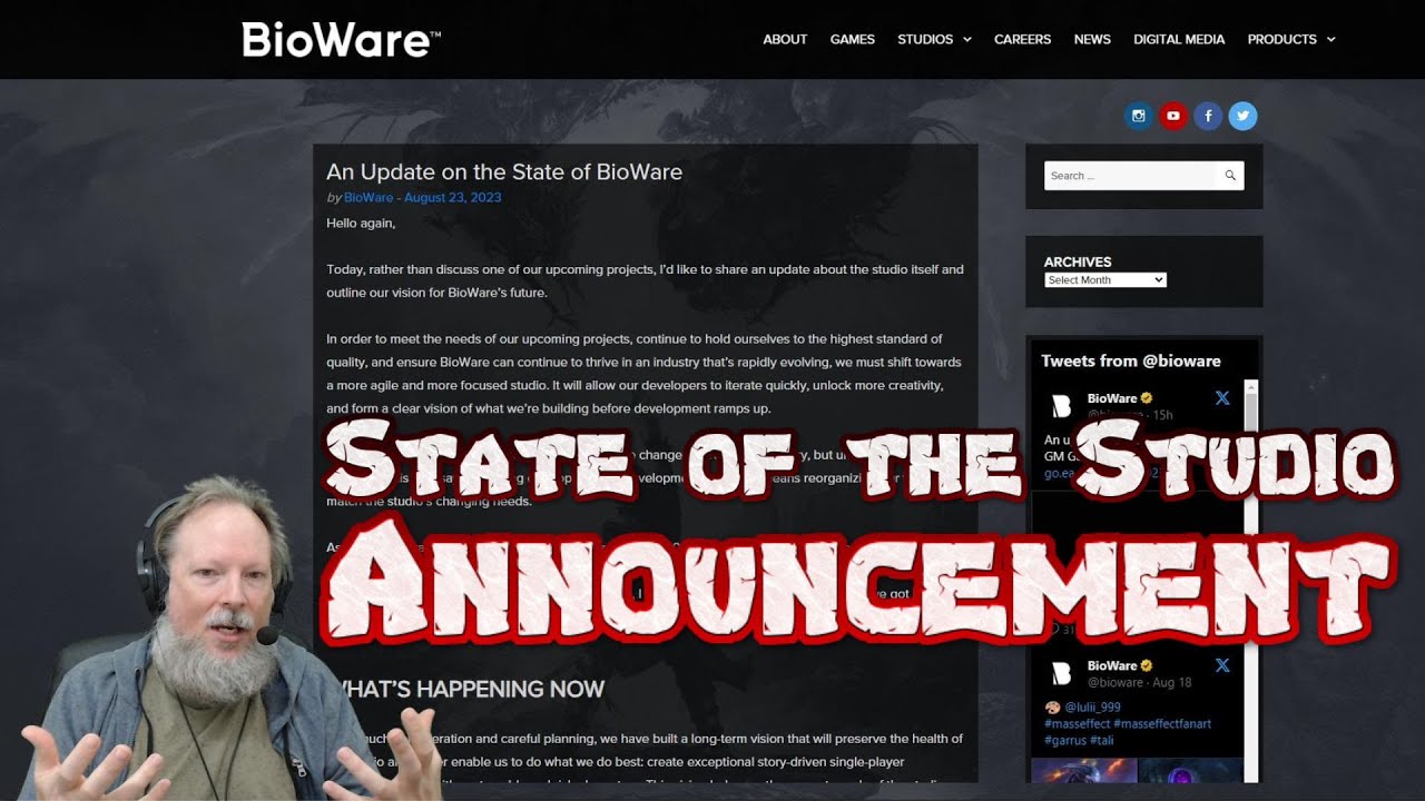 Bioware's State of the Studio Announcement - YouTube