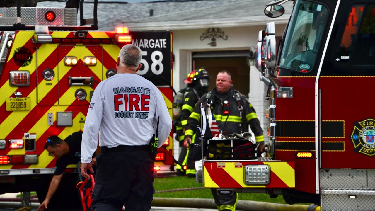 Margate Fire Department on scene of a Structure Fire - YouTube