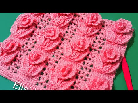 KENDİ TASARIMIM GÜL FİDANI MODELİ ÇEYİZLİK YELEK ŞAL YAPIMI ✔️CROCHET DESIGN KNITTING✔️