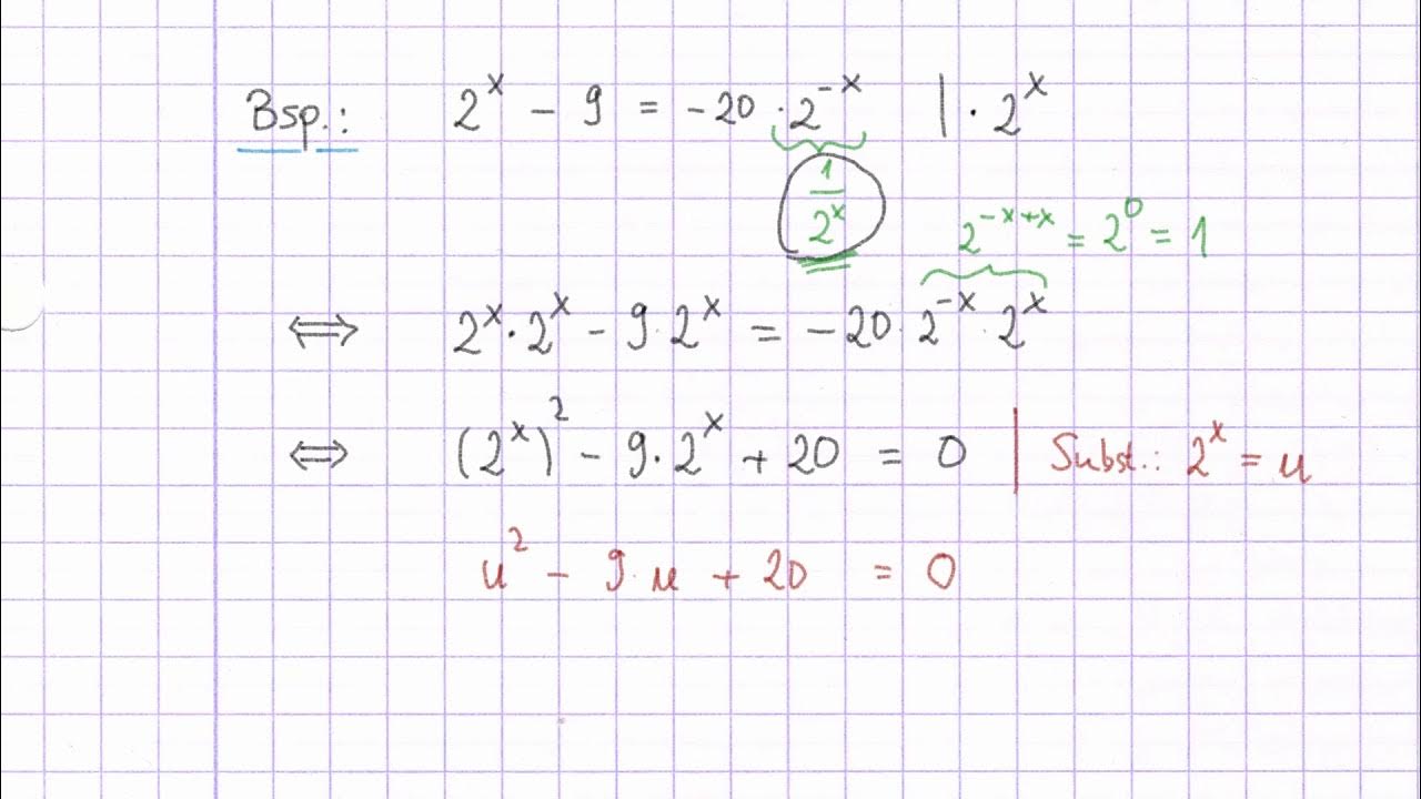 Mathe 9 / Video 5.8: Beispiel einer Exponentialgleichung mit ...
