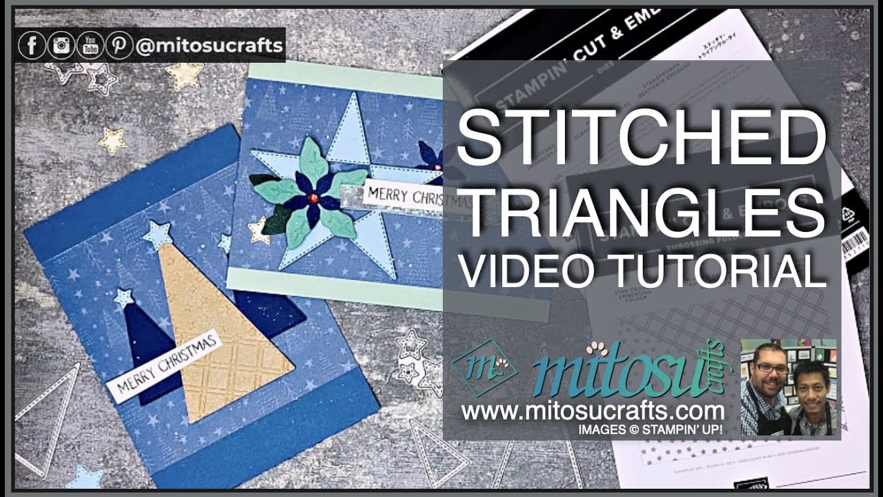 Christmas Cards using Stitched Triangles Dies LIVE - YouTube