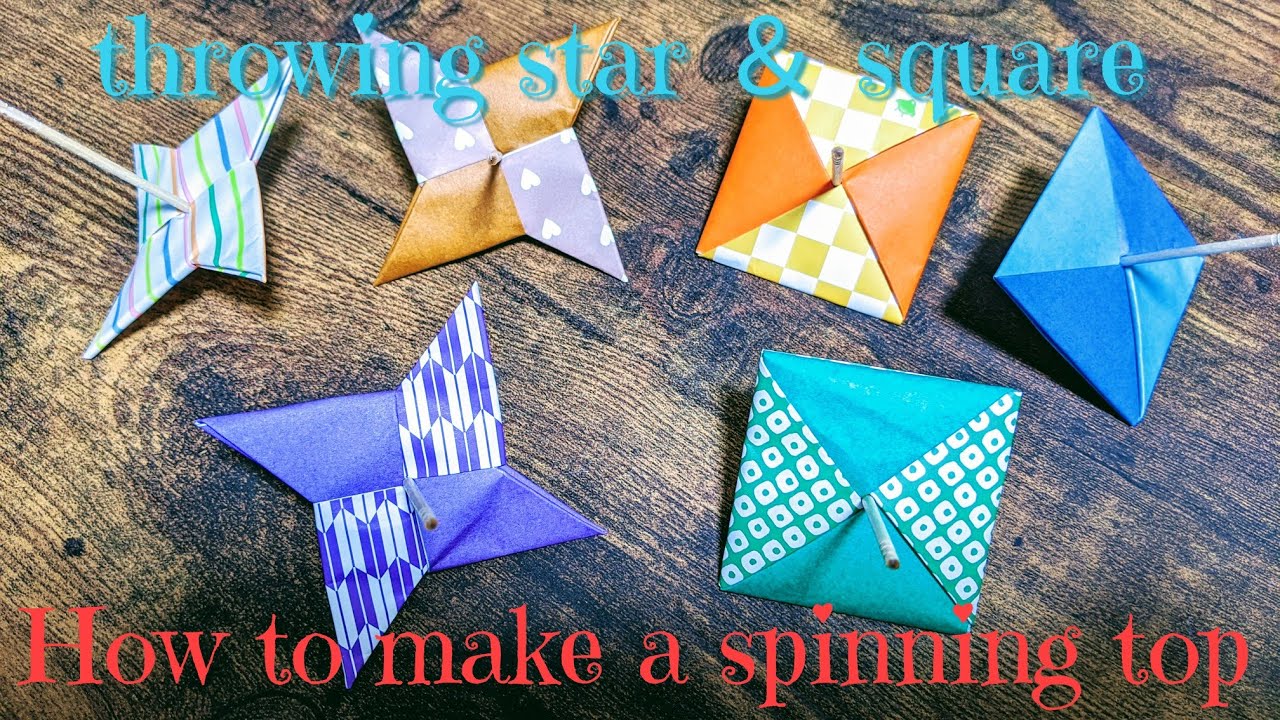 【Origami】How to make a paper spinning top - YouTube