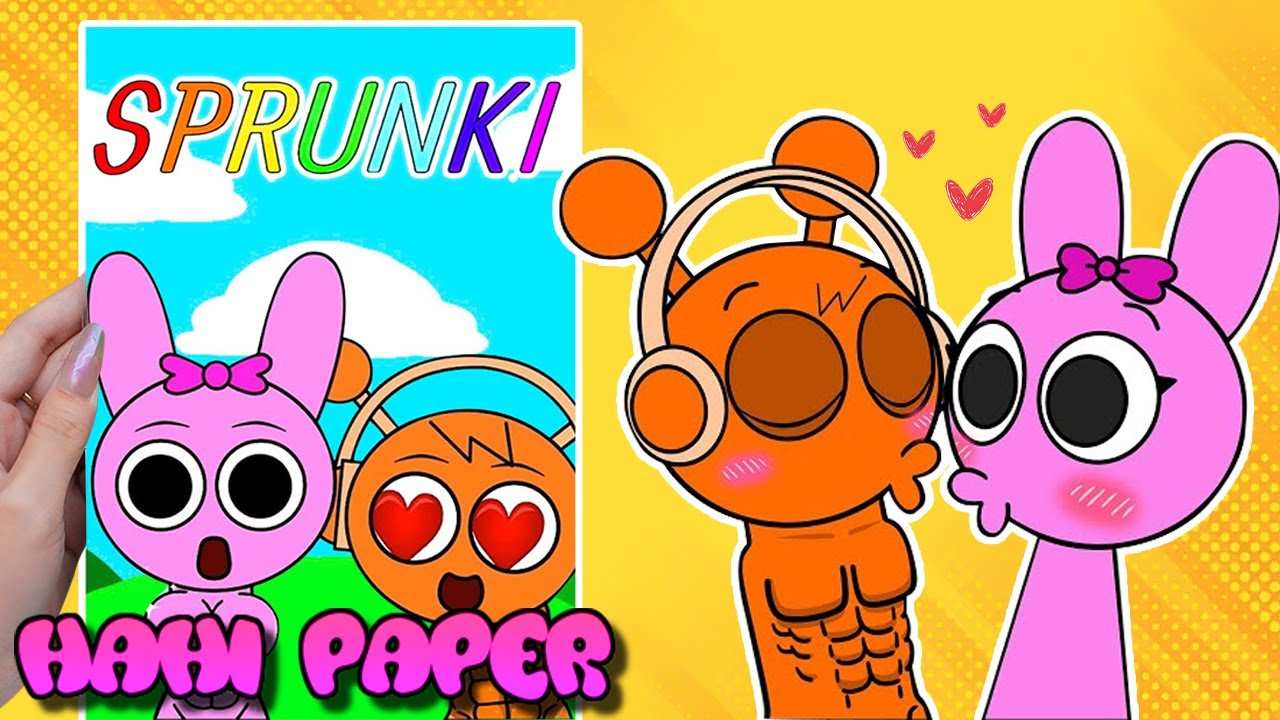 Making INCREDIBOX SPRUNKI Game Book 📚/ [⭐️paper diy⭐️]💕OREN & PINKI ...