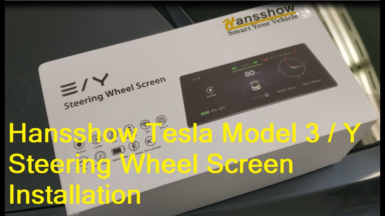 Hansshow Model 3/Y Steering Wheel Screen Ver 2 Installation - YouTube