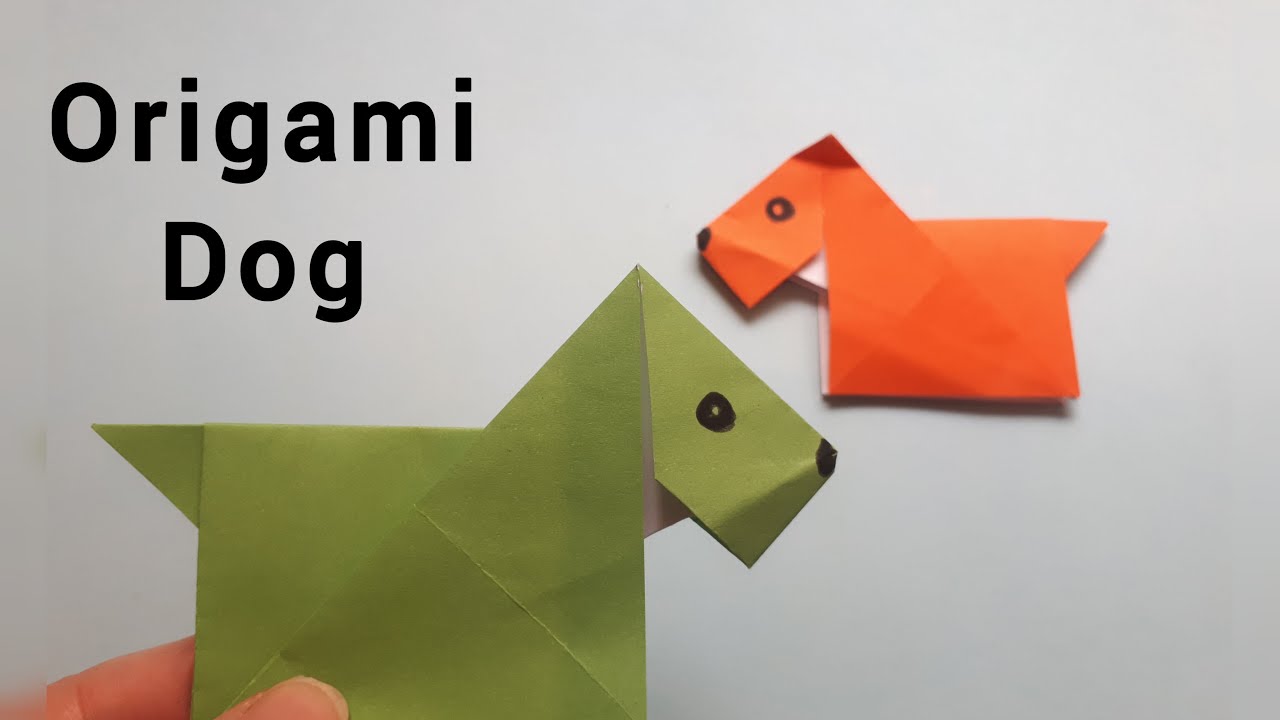 Paper Dog Origami/ How to Make Easy Dog In 3 Minutes.🐕 - YouTube