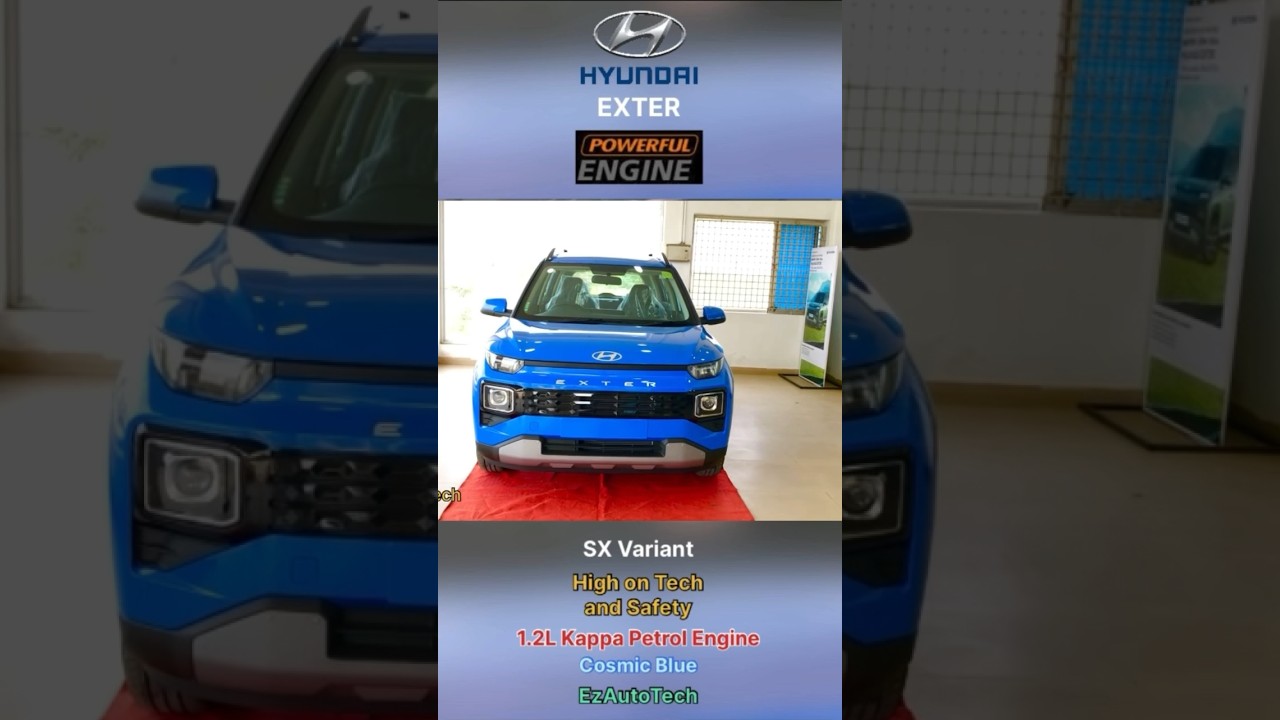 The all New Hyundai Exter | Cosmic Blue with Black roof 🔥#hyundaiexter ...