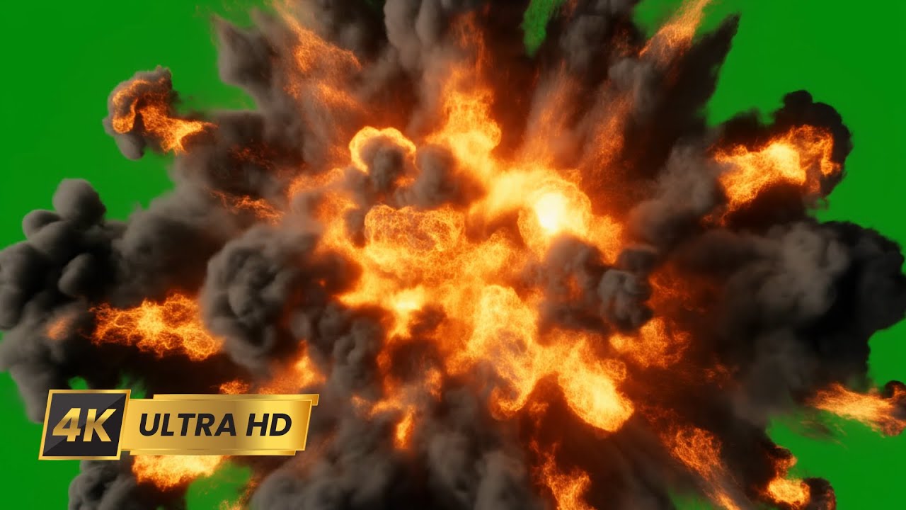 Realistic Fire Explosion VFX on Green Screen | Cinematic Explosion ...