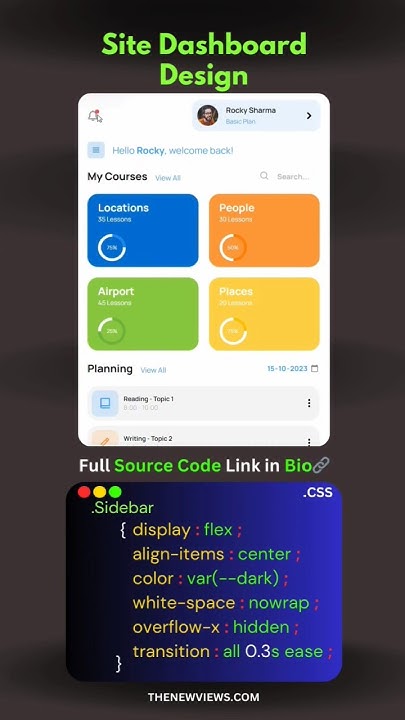 Site Dashboard Design Javascript Css Coderscamp Codinglove Coding Programming Coder Youtube