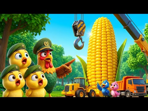 Dev Mısır Sürprizi! 🌽 Kepçe ve Kamyon ile Kurtarma Macerası 🚜 Eğlenceli Dans 🐣✨