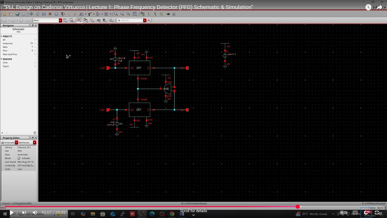 “PLL Design on Cadence Virtuoso | Lecture 1: Phase Frequency Detector ...