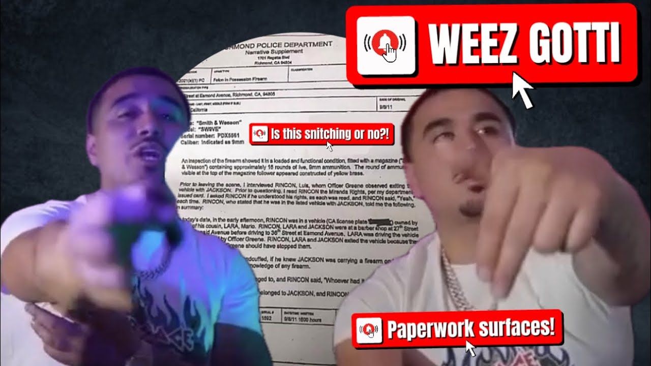 POPULAR RICHMOND CA RAPPER WEEZ GOTTI PAPERWORK SURFACES IS THIS ...