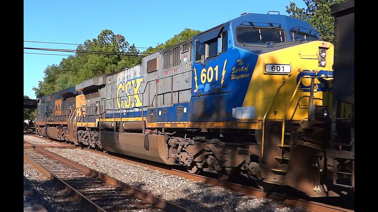 CSX Train Meet with #601 Spirit Of Waycross AC60CW - YouTube