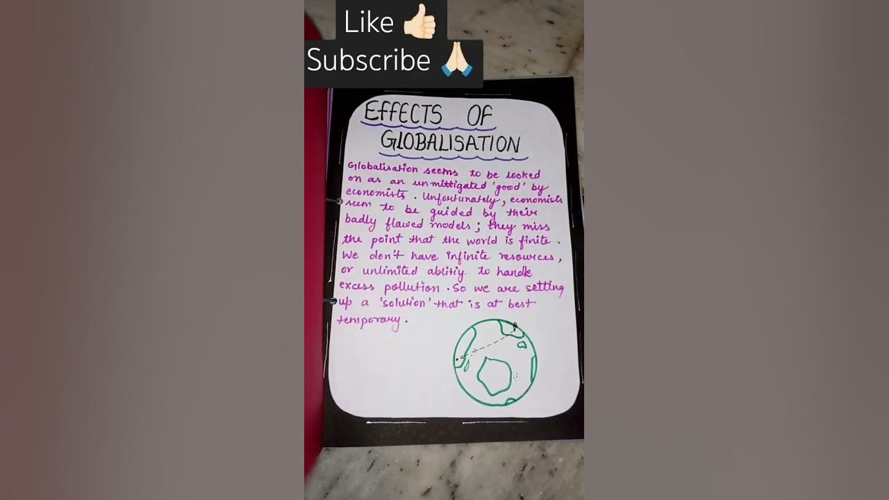 Political science.. globalisation.. project file. Class 12th ...