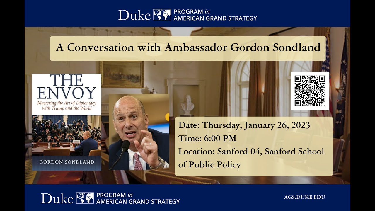 A Conversation with Ambassador Gordon Sondland - YouTube