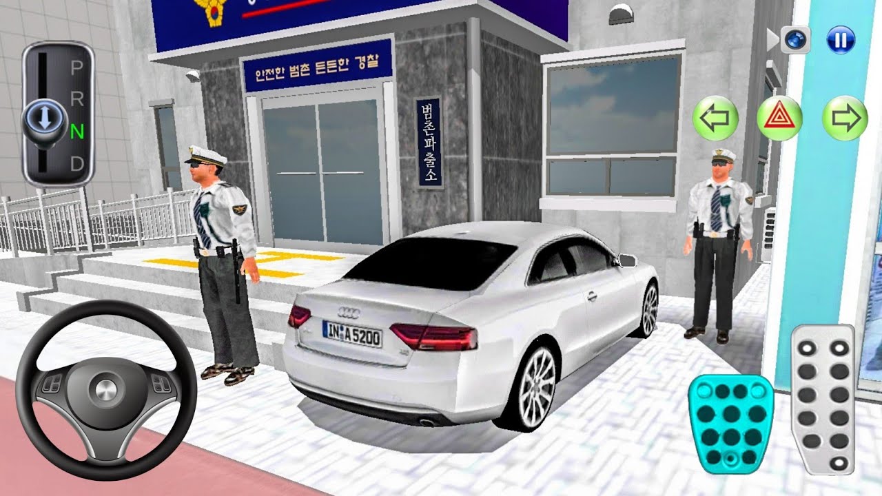 Police Officer New Sedan Car Audi A5 in Police Station - 3D Driving ...