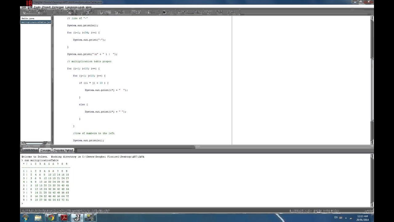 Multiplication Table Java Assignment - YouTube