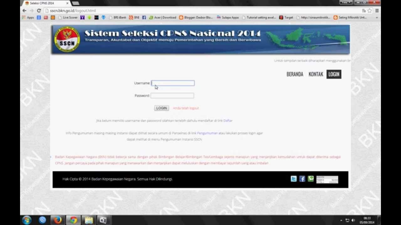 pendaftaran cpns di sccn.bkn.go.id - YouTube