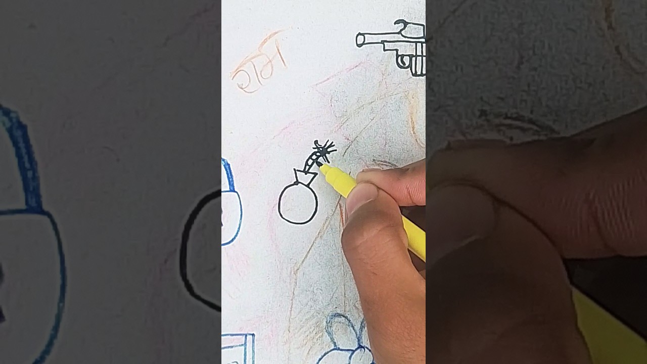 how to draw a bomb 💣#trending #drawing easy drawing full tutorial # ...