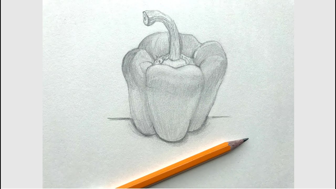 Sketch Challenge Week 22 | Bell Pepper Pencil Sketching | Object ...