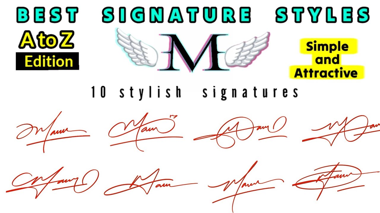 Signature ideas for letter M | M signature style | Letter M signature ...