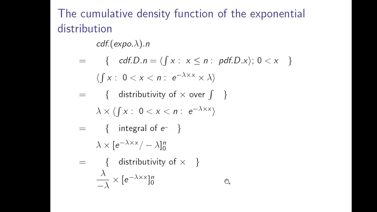 The cumulative density function of the exponential distribution - YouTube