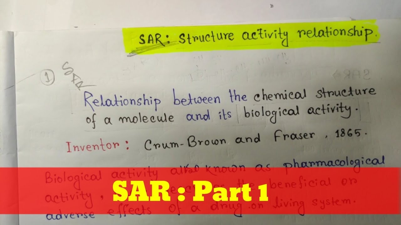 Introduction of Structure activity relationship....SAR (part -1) - YouTube