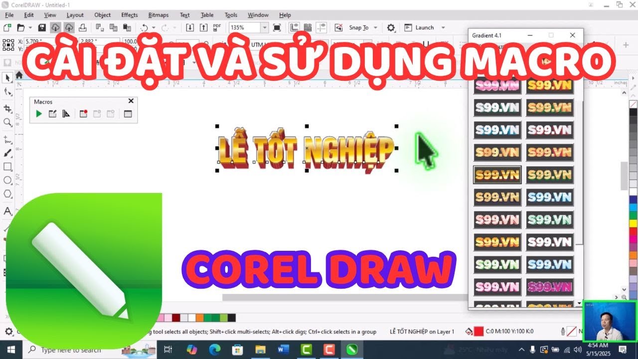 Hướng dẫn cài đặt và sử dụng Macro trên Corel Draw - YouTube