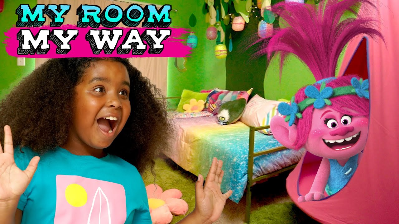 Hanging with Poppy in my NEW TROLLS ROOM! | Kids Room Makeover | MY ...