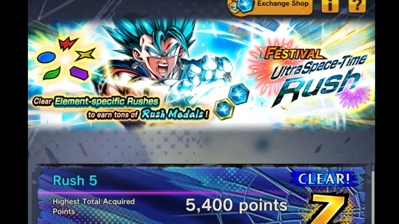 CLEARED FESTIVAL ULTRA SPACE-TIME RUSH(Dragon Ball Legends). - YouTube