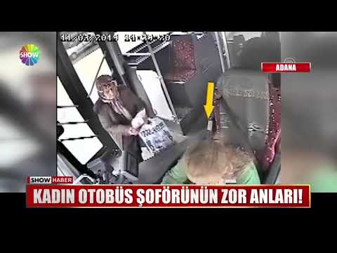 Kadın otobüs şoförünün zor anları!
