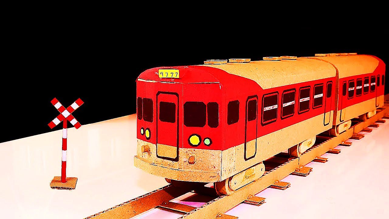 How to Make Cardboard Ordinary Train | Make Crossing Rails Tracks - YouTube