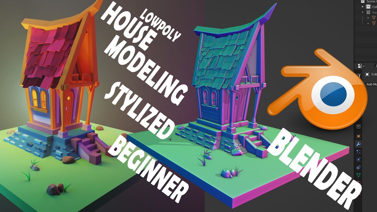 How To Model A House In Blender 3d Lowpoly Stylized Full Tutorial ...