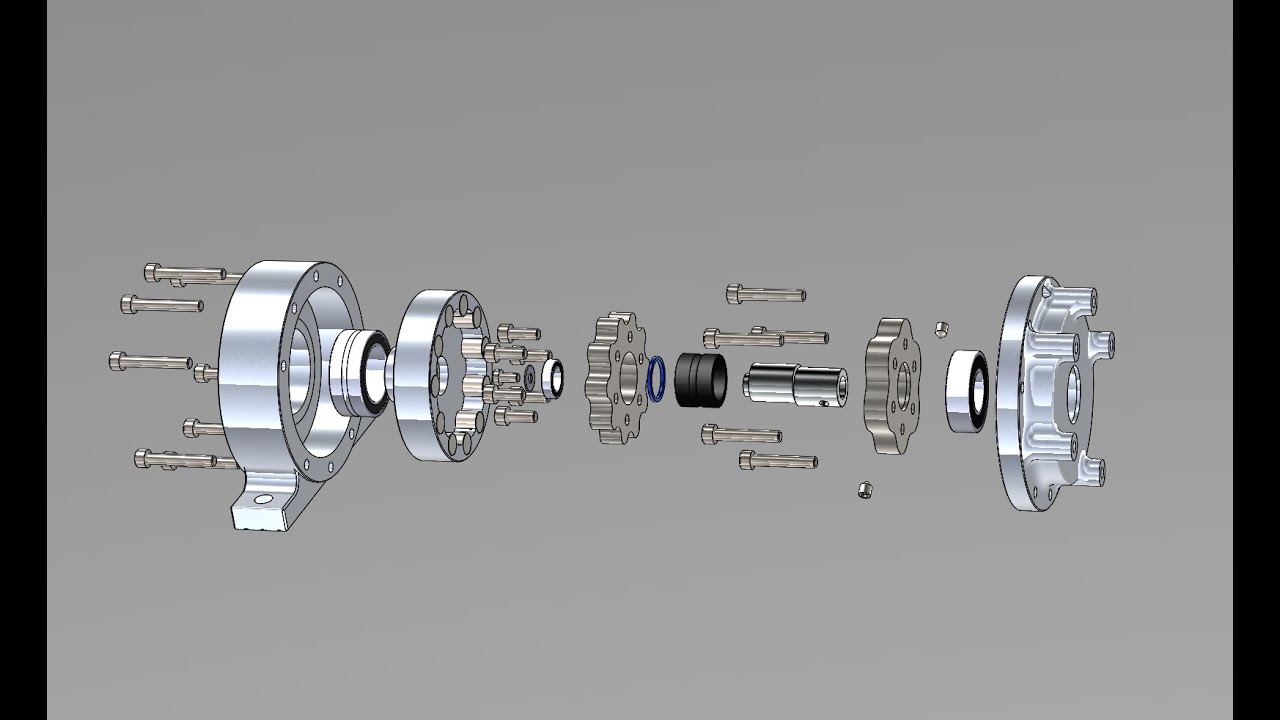double wheel cycloid gear 77:1 ratio assembly and function animation ...